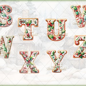 Christmas Alphabet and Numbers, Clipart Bundle, 36 HQ Printable ...