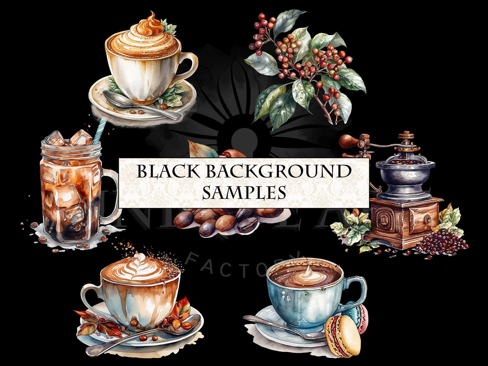 Coffee Love Coffee Themed Watercolor Clipart Bundle HQ - Etsy