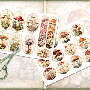 Autumn Mushrooms, Fall Themed Watercolor Junk Journal Kit, 21 JPG ...