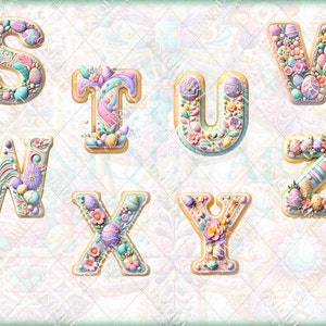 Easter Alphabet and Numbers, Clipart Bundle, 36 HQ Printable ...