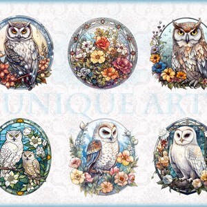 Owl and Ornate Flowers Watercolor Clipart Bundle HQ Printable PNG ...