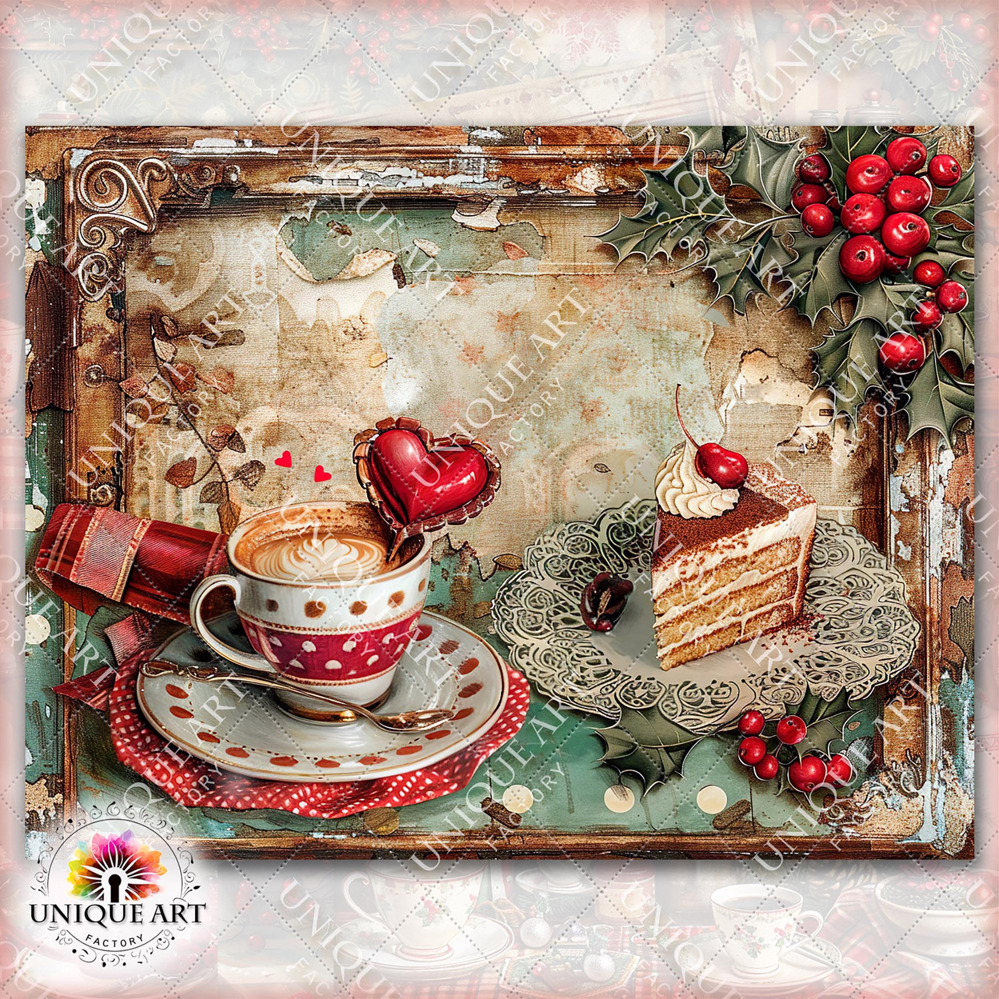 Christmas Coffee Time Vol.03, Printable Scrapbook Pages, Watercolor ...