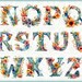 Alphabet Floral Letters Floral Fonts Watercolor Clipart Bundle HQ ...