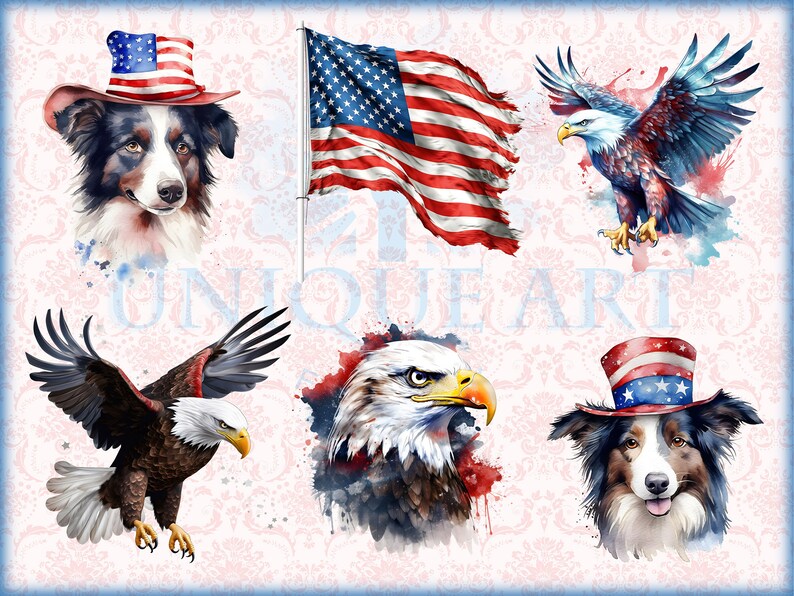 4th of July Animals / Independence Day / Patriotic - Etsy