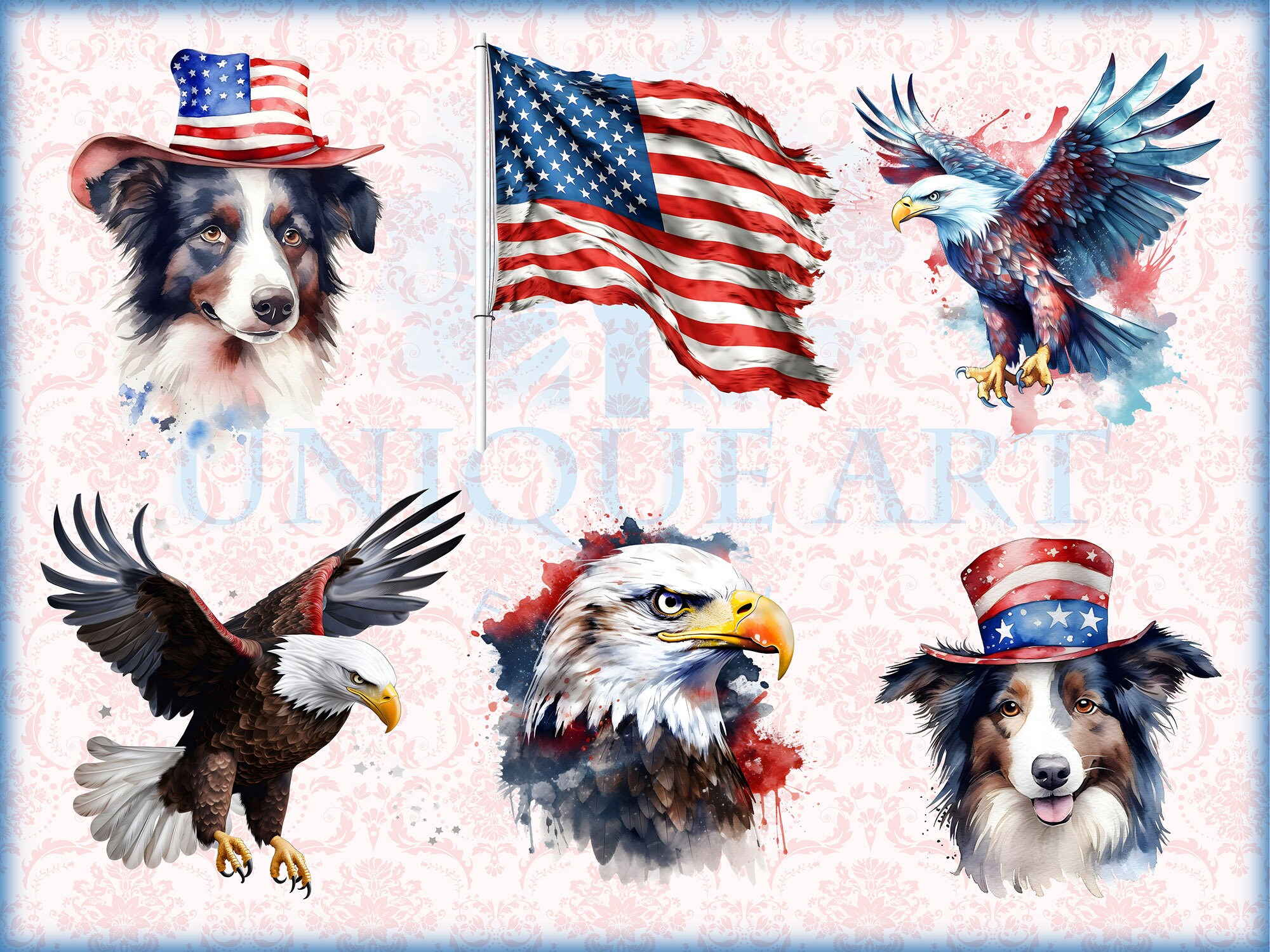4th of July Animals / Independence Day / Patriotic - Etsy