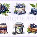 Blueberry Love Blueberry Themed Watercolor Clipart Bundle - Etsy