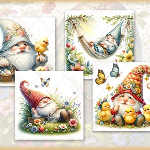 Easter Gnome, Watercolor Clipart Bundle, 20 HQ JPG Printable Digital ...