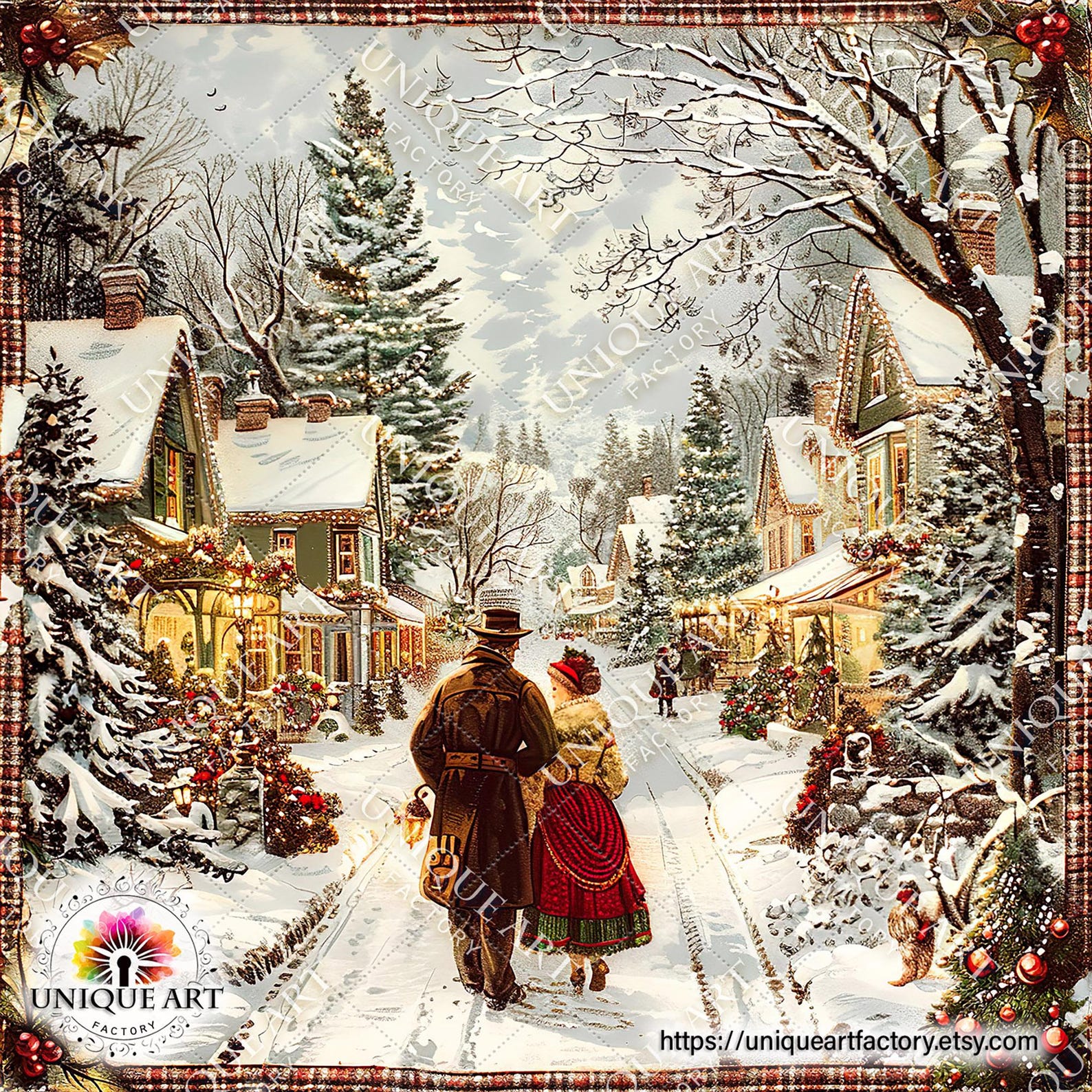Christmas People on the Street, Printable Digital Images HQ 23 JPG ...