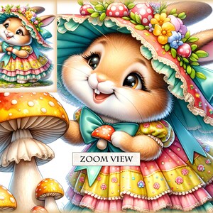 Spring Bunny, Easter Rabbit, Clipart Bundle, 22 HQ Printable Image, JPG ...