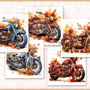 Autumn Motorcycles Classic Boho Style Motorcycle Watercolor - Etsy