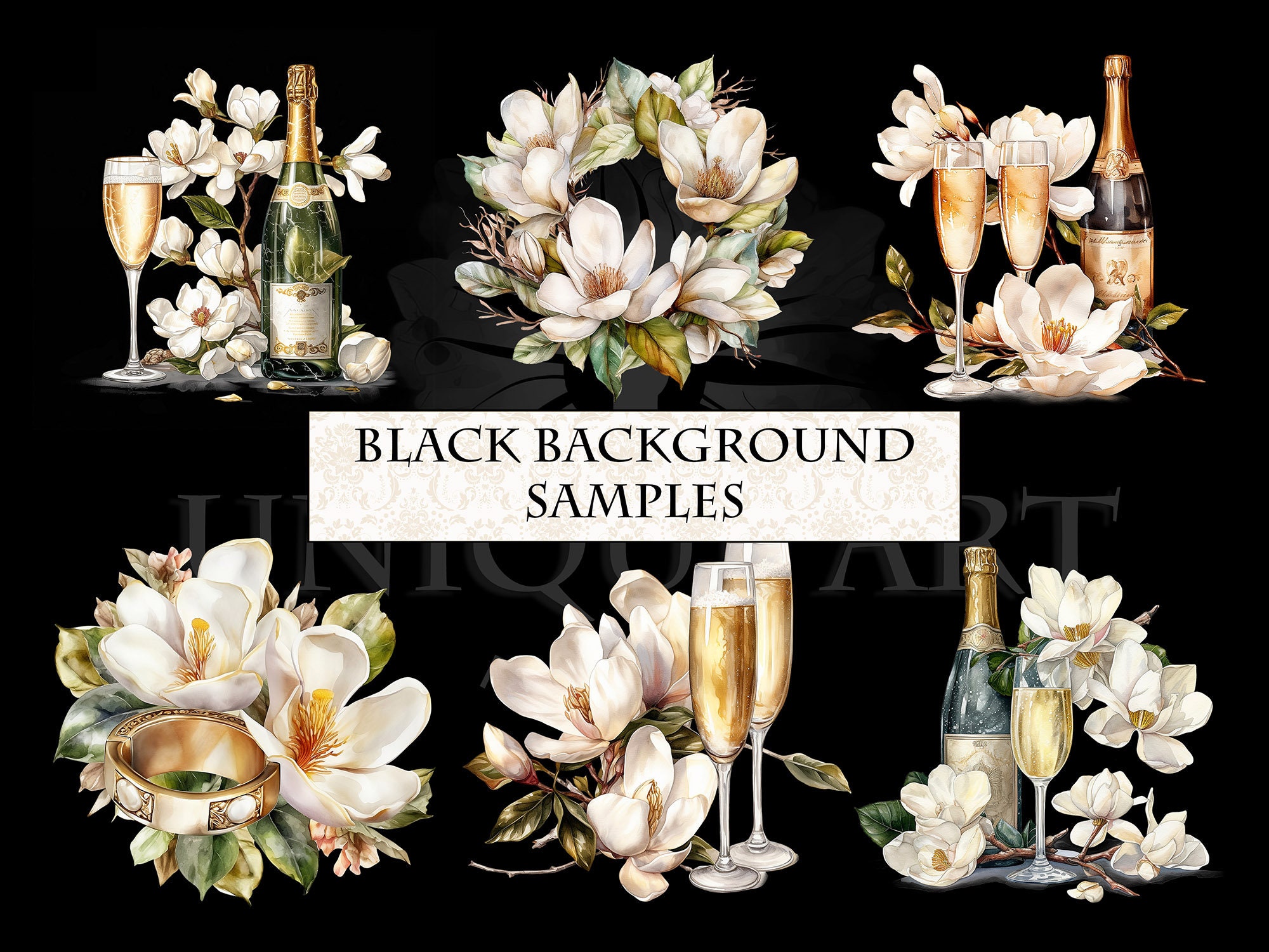 Magnolia and Champagne Wedding Invitation Series - Etsy