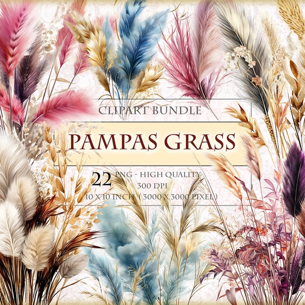 Pampas Grass Clipart - Etsy