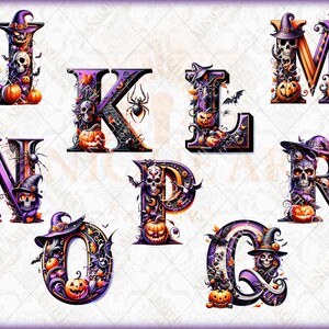 Halloween Alphabet and Numbers, Clipart Bundle, 36 HQ Printable ...