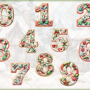 Christmas Alphabet and Numbers, Watercolor Letter Clipart Bundle, 36 HQ ...