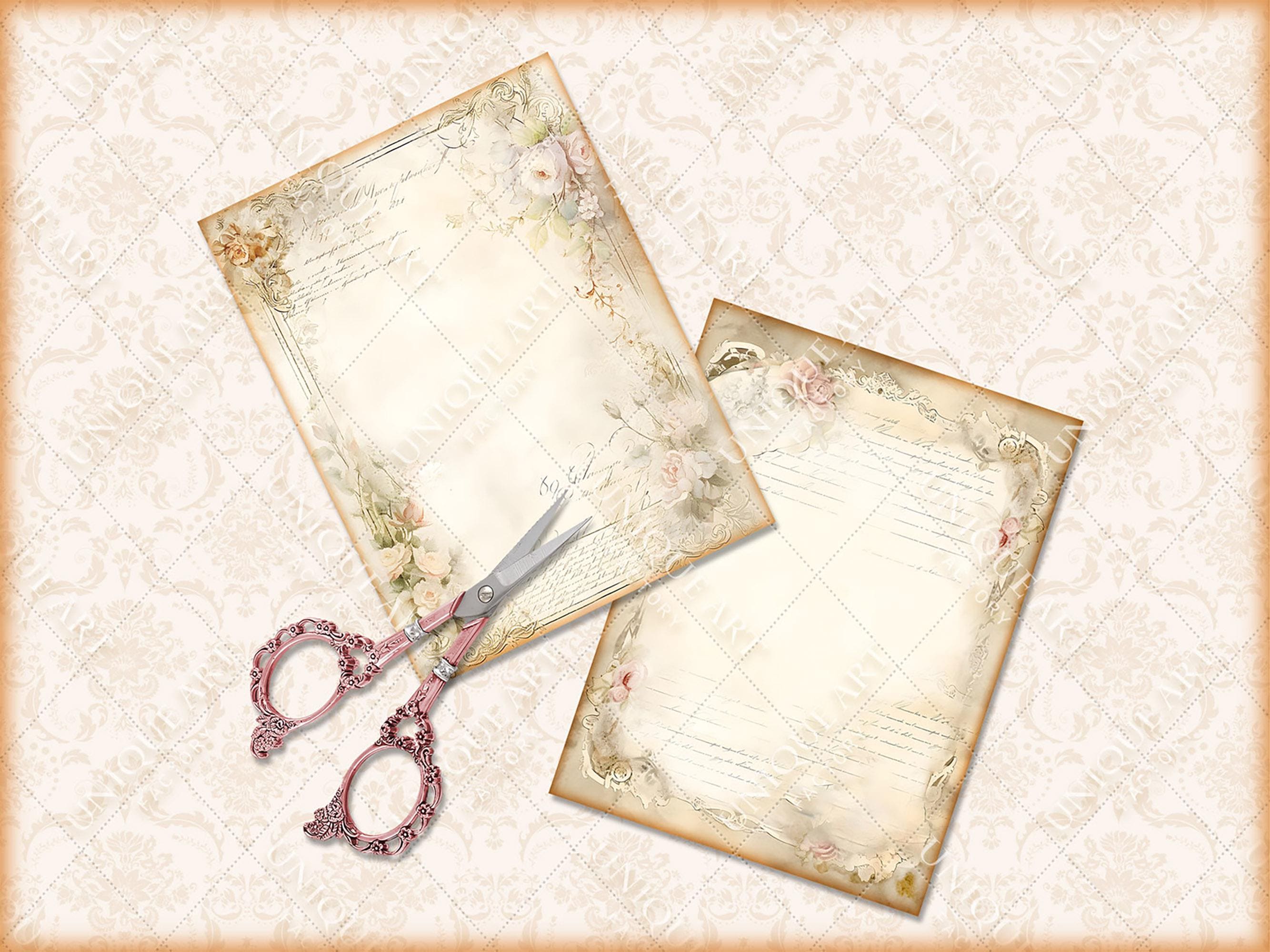 Vintage Floral Tea Set Themed Junk Journal Pages, Printable 14 JPG ...