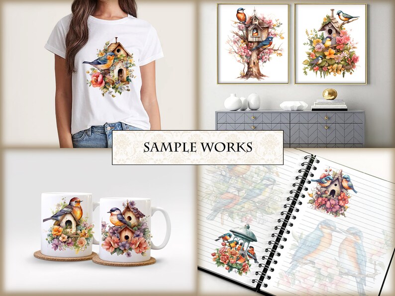 Bird Houses Watercolor Clipart Bundle HQ Printable PNG - Etsy