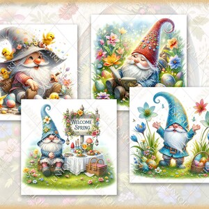 Easter Gnome, Watercolor Clipart Bundle, 20 HQ JPG Printable Digital ...