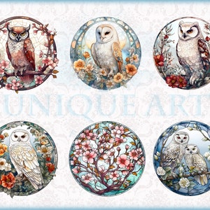 Owl and Ornate Flowers Watercolor Clipart Bundle HQ Printable PNG ...