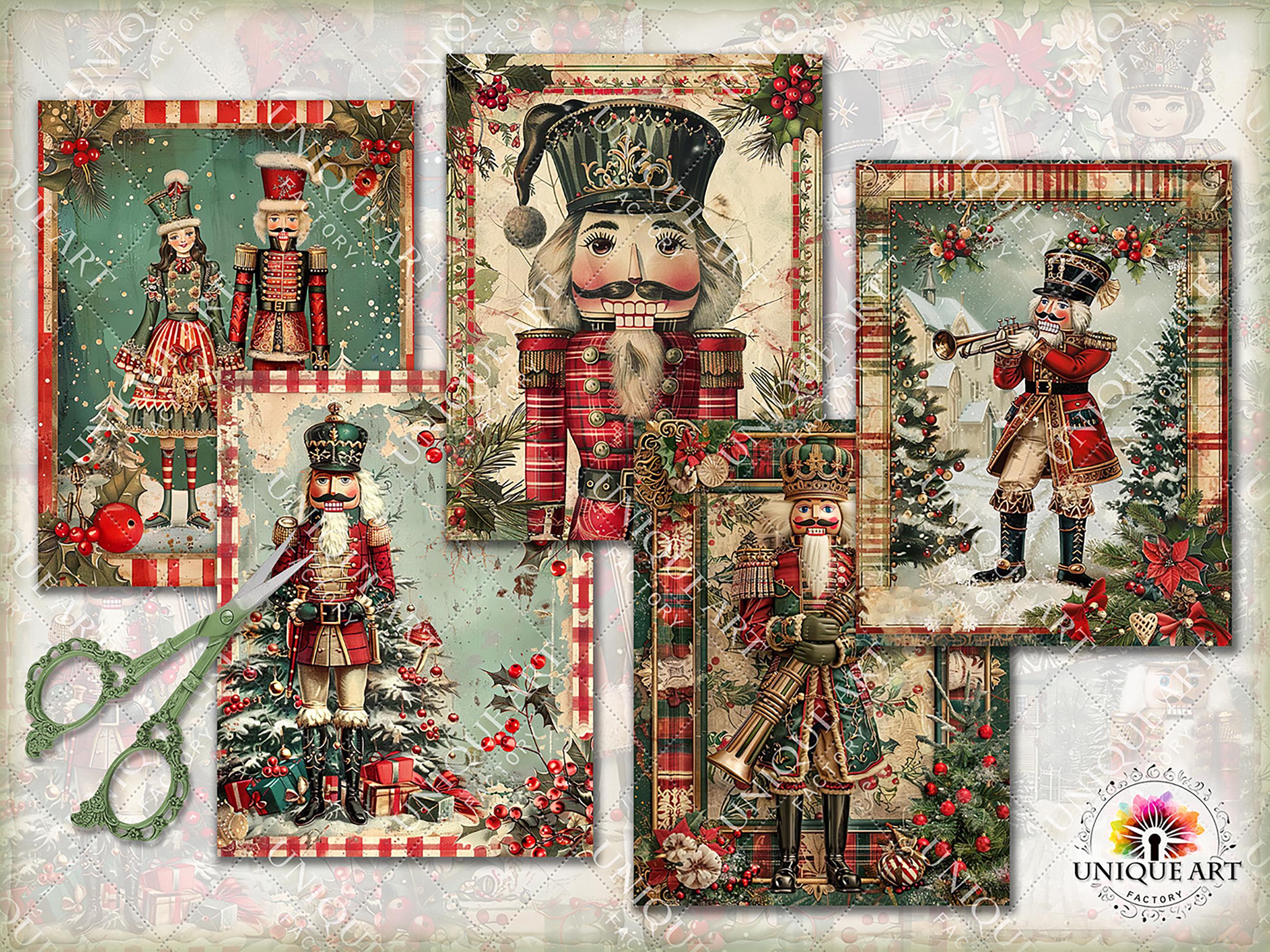 Christmas Vintage Nutcrackers, Digital Collage Sheet, Printable Pages ...