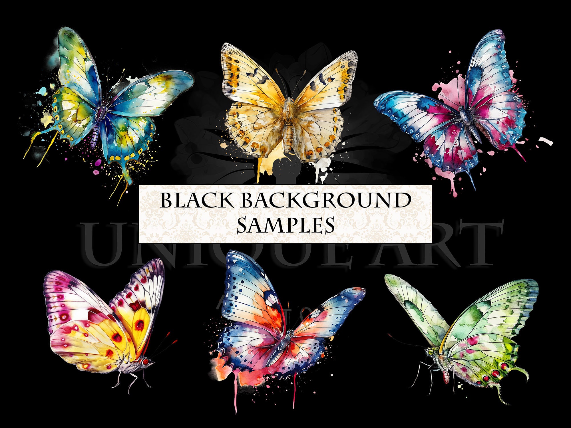 Butterfly Colorful Watercolor Clipart Bundle HQ Printable - Etsy