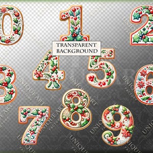 Christmas Alphabet and Numbers, Watercolor Letter Clipart Bundle, 36 HQ ...