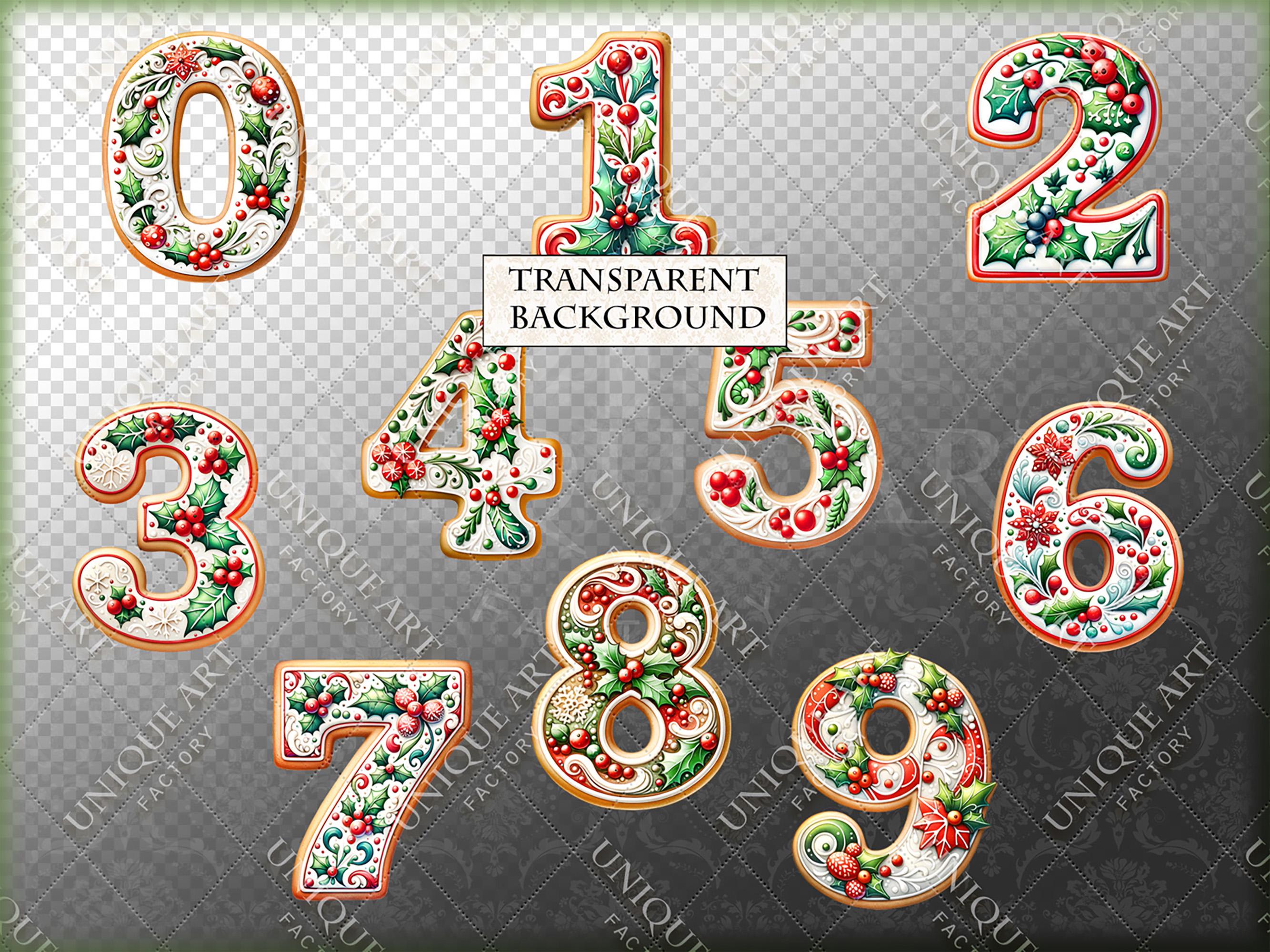 Christmas Alphabet and Numbers, Watercolor Letter Clipart Bundle, 36 HQ ...