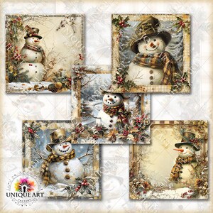 Yellow Snowman Vol.01 Christmas Landscape, 15 HQ JPG Shabby Chic ...