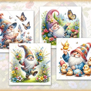 Easter Gnome, Watercolor Clipart Bundle, 20 HQ Printable Image ...