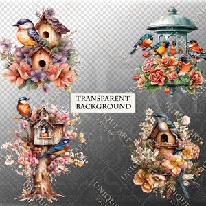 Bird Houses Watercolor Clipart Bundle HQ Printable PNG Format Instant ...