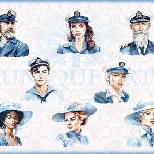 Nautical Marine Themed Watercolor Clipart Bundle HQ Printable PNG ...