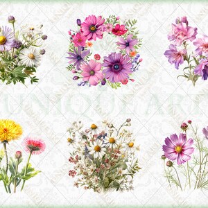 Spring Wildflower, Spring Themed Watercolor Clipart Bundle, 32 HQ ...