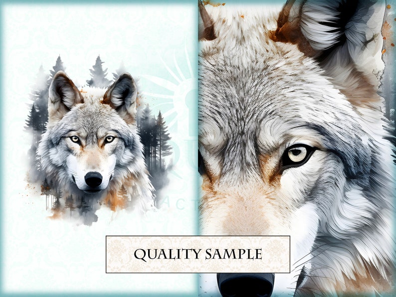 Wolf Family Watercolor Clipart Bundle HQ Printable PNG - Etsy