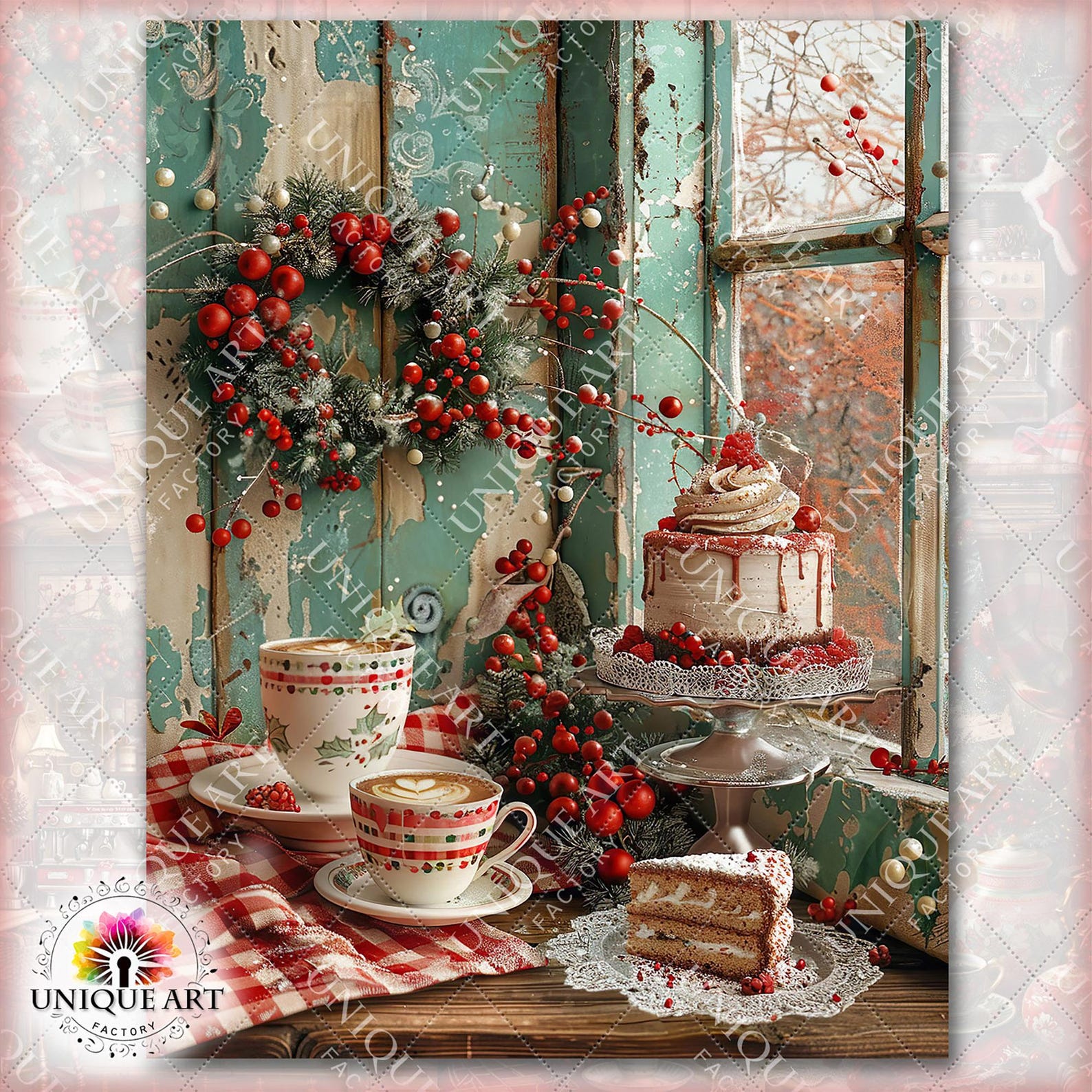 Christmas Coffee Time Vol.02, Printable Scrapbook Pages, Watercolor ...