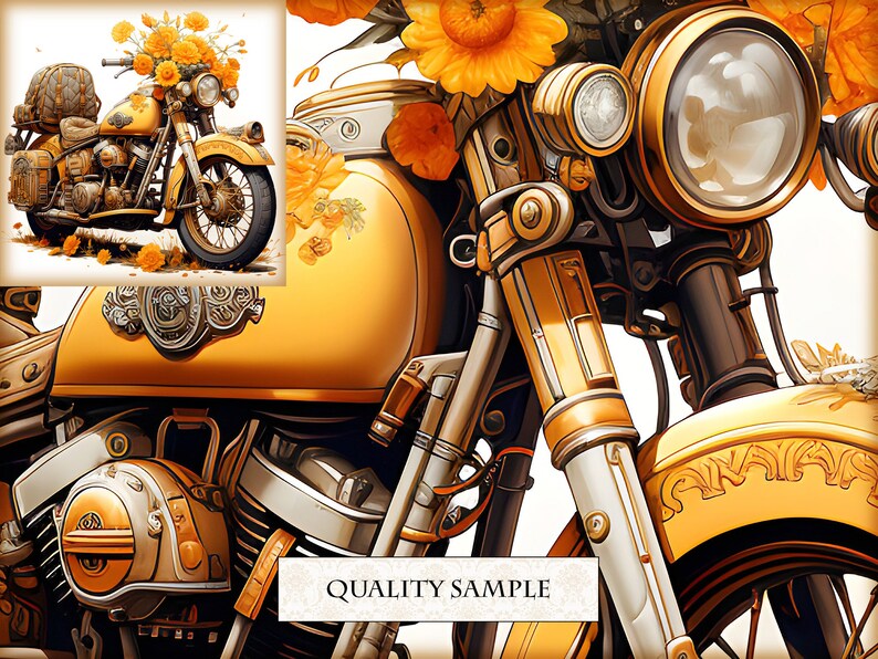 Autumn Motorcycles Classic Boho Style Motorcycle Watercolor - Etsy