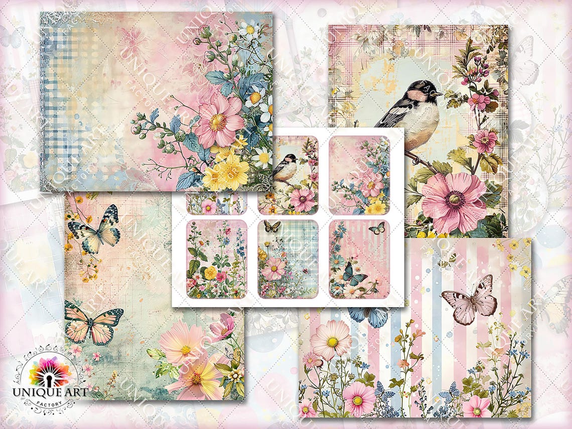 Summer Wind, Vintage Scrapbook / Junk Journal Kit, Printable Digital ...