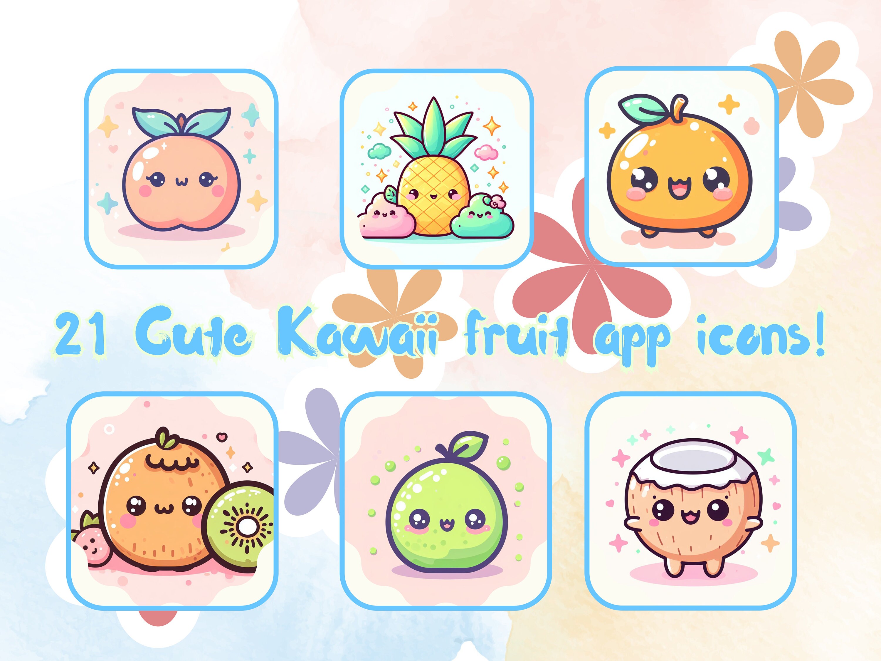 Cute Kawaii Fruit | Ios App Icons, Cute Kawaii Fruit Wallpapers and ...