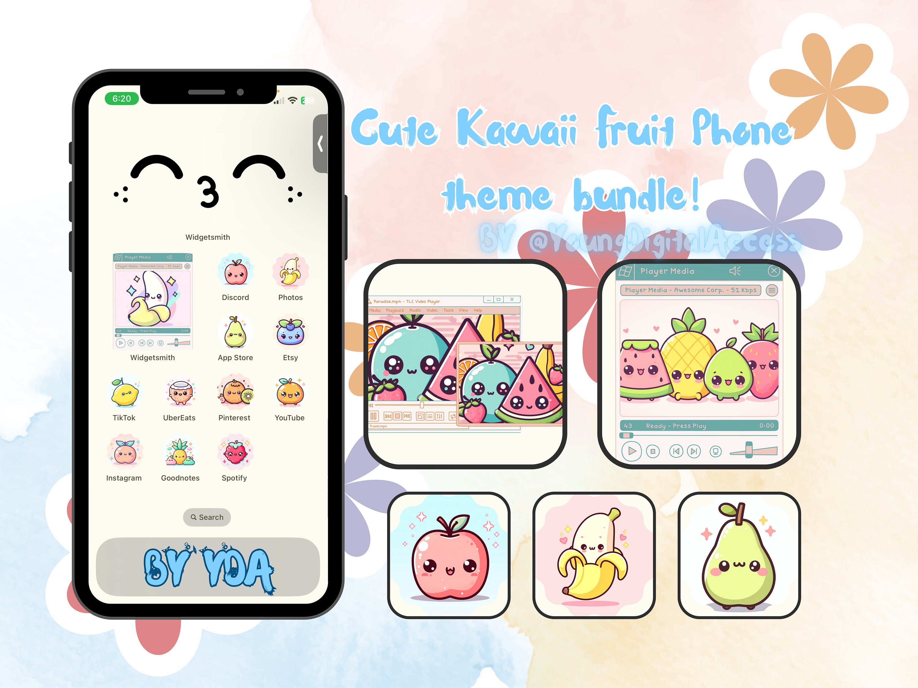 Cute Kawaii Fruit | Ios App Icons, Cute Kawaii Fruit Wallpapers and ...