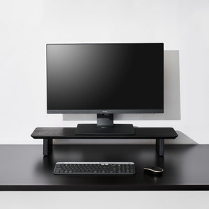 Dual Monitor Desk Shelf, Wooden Monitor Stand, Monitor Riser, Computer ...