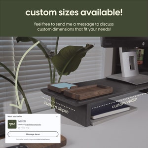 Dual Monitor Desk Shelf, Wooden Monitor Stand, Monitor Riser, Computer ...