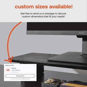 Dual Monitor Desk Shelf, Wooden Monitor Stand, Monitor Riser, Computer ...