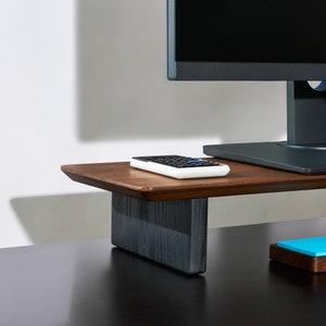 Solid Walnut Desk Shelf Wooden Monitor Stand for Desk Organization in ...