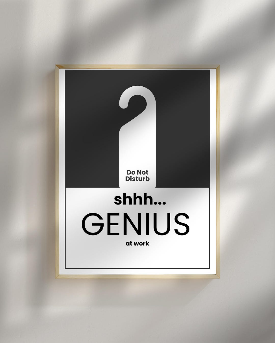Do Not Disturb Printable Sign – Genius at Work Door Hanger – Minimalist ...