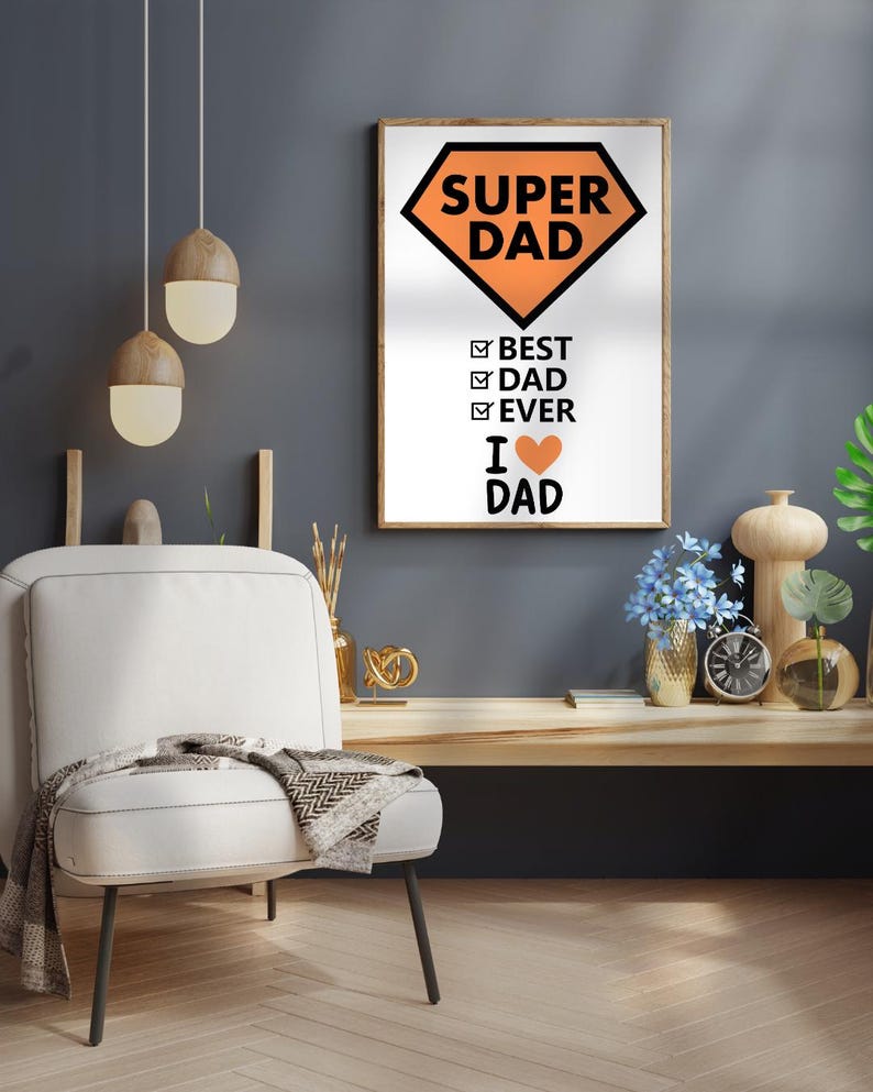 Father’s Day Printable Quote Art, Bold Typography Wall Decor, Gift for ...