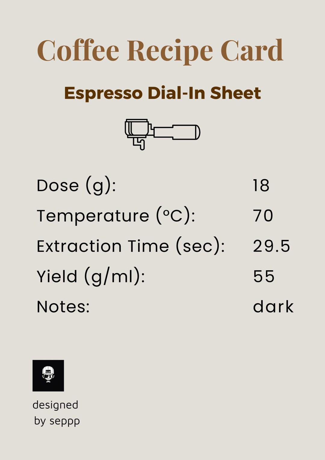 Espresso Dial-in Sheet | Printable Barista Log (canva Editable) - Etsy