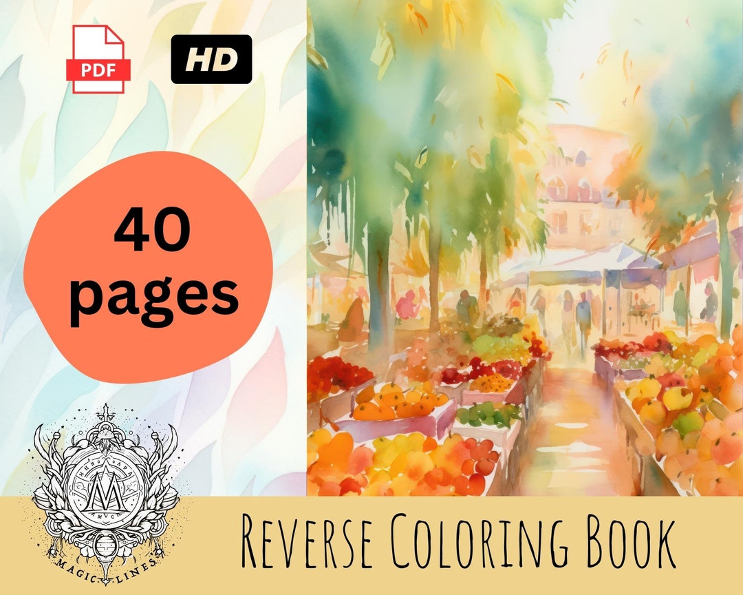 Reverse Coloring Pages 40 Printable Backward Coloring Pages - Etsy