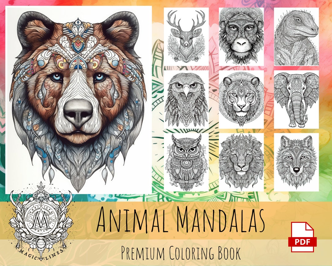 Animal Mandalas 10 Exquisite Adult Coloring Pages Featuring Stunning ...