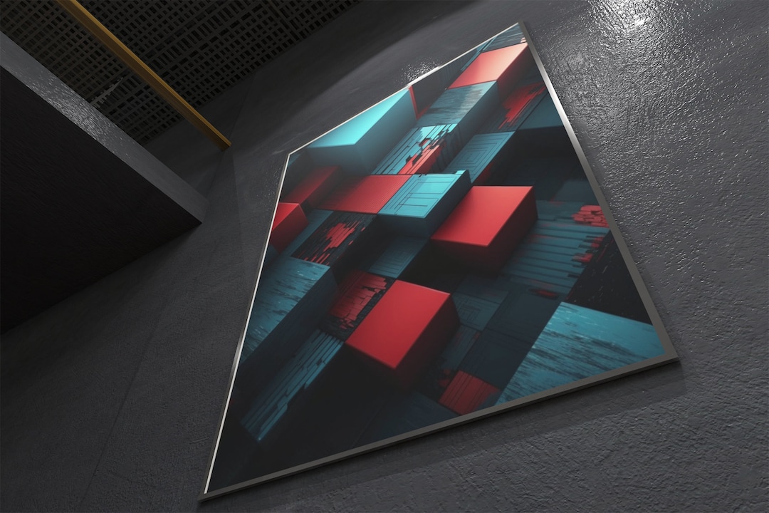 Red Block Blue | Digital Printable Download - Etsy