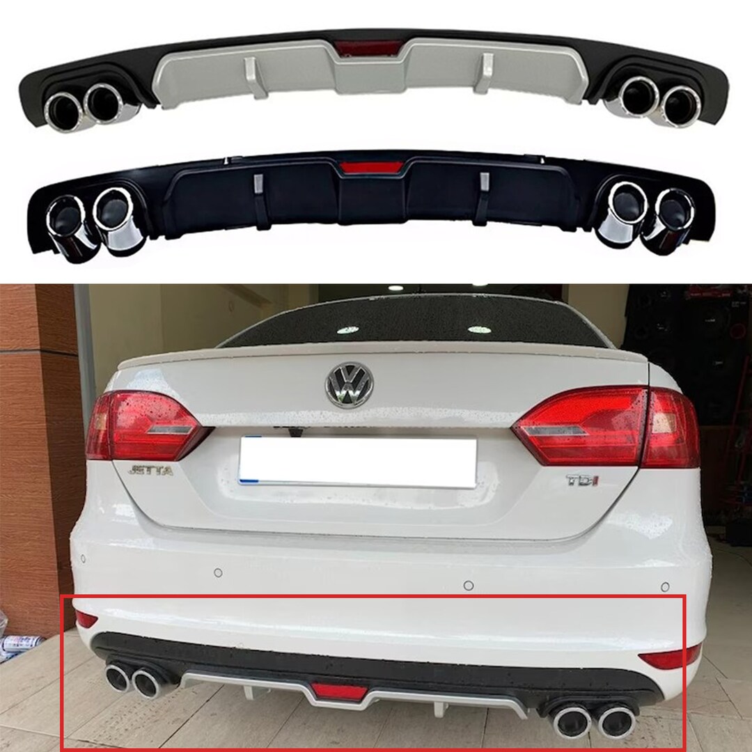 For Vw Jetta Mk6 Rear Bumper Diffuser Black or Gray Chrome - Etsy