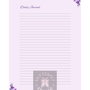 Printable Journal 8.5x11 Size Purple Flower - Etsy