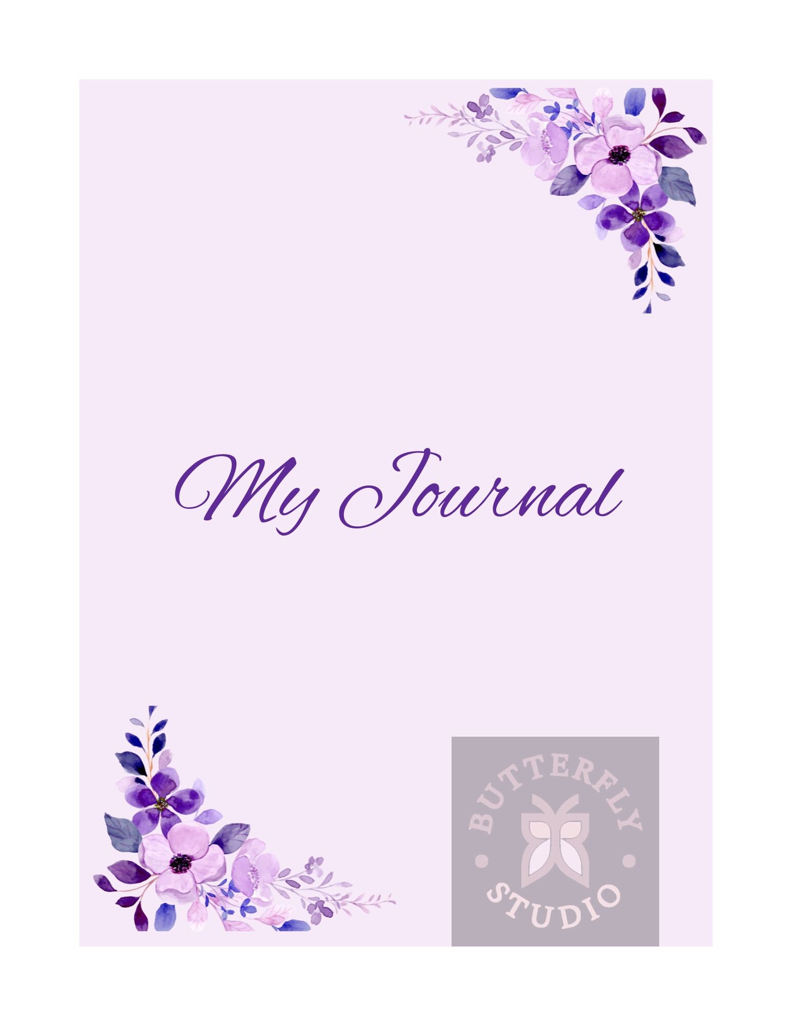 Printable Journal 8.5x11 Size Purple Flower - Etsy